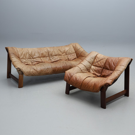 JAN ERIK LINDGREN. Soffa och fåtölj, "Amazon", Ekornes, Norge, 1970/80 ...