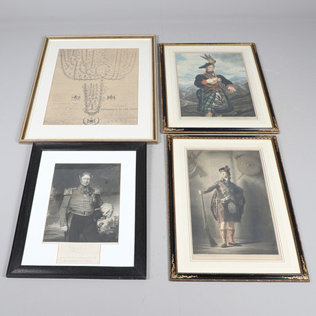 FOUR PRINTS. Art - Engravings & Prints - Auctionet