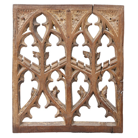 A 15TH CENTURY OAK CARVED AND PIERCED TRACERY PANEL, CIRCA 1450-80. Furniture - Other - Auctionet