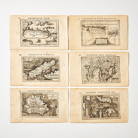 6 MINIATURE MAPS OF SOUTH EAST ASIA BY BERTIUS, 1616-1618. Books, Maps ...