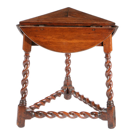 A RARE FRUITWOOD TRIANGULAR FOLDING TABLE, CIRCA 1680. Lighting & Lamps ...