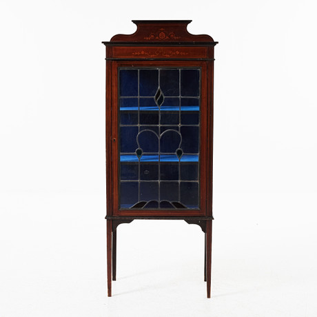 A first half of 20th century display cabinet, Art Nouveau, veneered in ...