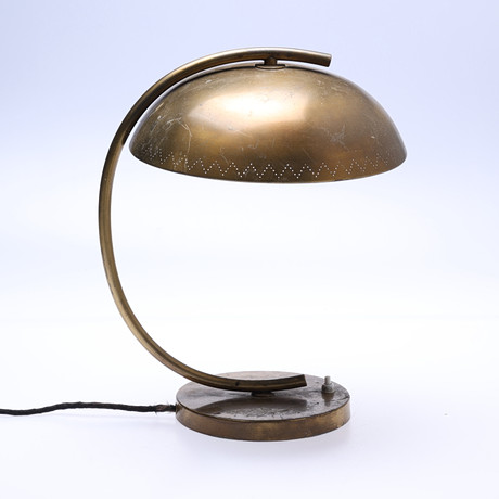 TABLE LAMP. 1940s, brass with perforated screen. Lighting & Lamps ...