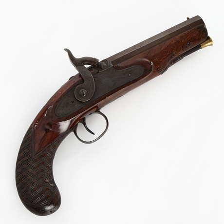 A SLAG LOCK PISTOL, England, 19th century, signed Westwood, London ...