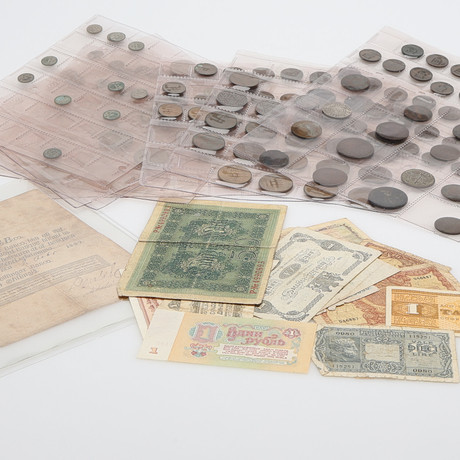 SWEDISH COINS AND BANKNOTES, MM, PARTS OF A COIN COLLECTION, 17/18TH ...