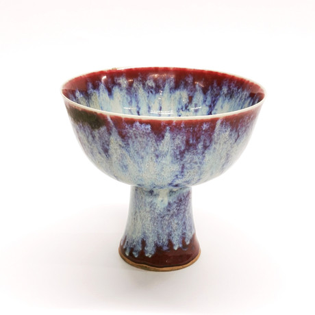CHINESE ZHUN GLAZED PORCELAIN STEM BOWL. Ceramics & Porcelain ...