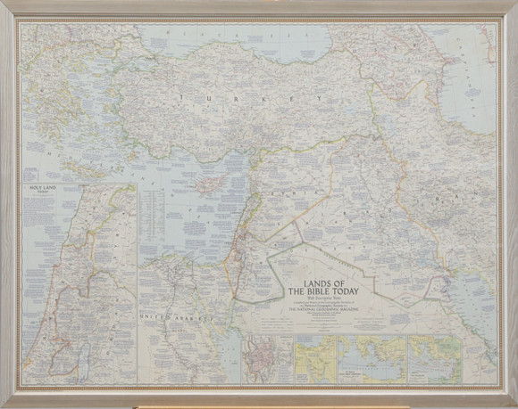 WALL MAP, Lands of the Bible today. Art - Other - Auctionet