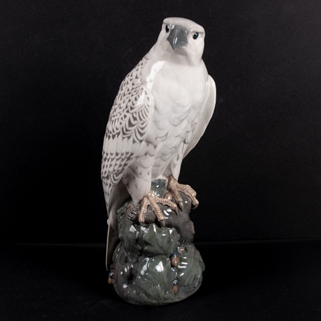 PETER HEROLD. Sculpture, Icelandic falcon, Royal Copenhagen, porcelain ...