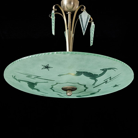 Lámpara de techo, art déco, alrededor de la década de 1930, modelo de ...