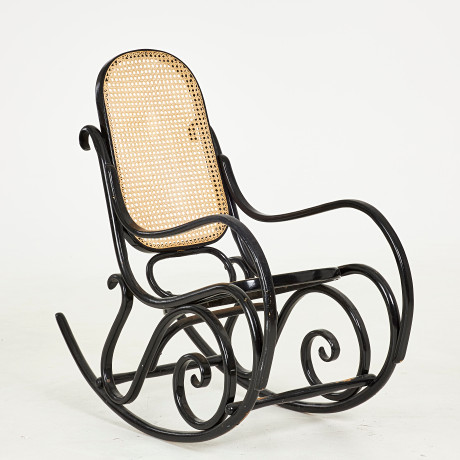 Rocking chair. “Trinidad”, Ikea, warm curved lacquered wooden frame ...