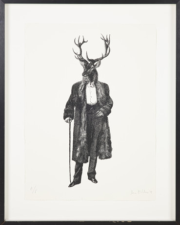 DAN HILLIER (1973-2024). Father Stag, silkscreen, signed and dated 2009 ...