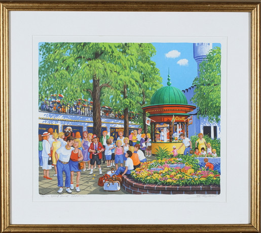 BERT HÅGE HÄVERÖ. “Gröna lund”, lithograph in colours, signed and ...