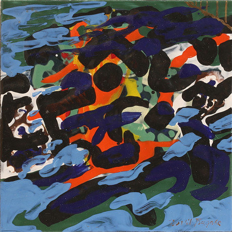 BERTIL BAGARE KINDGREN. Emalj på plåt, signerad. Konst - Måleri - Auctionet