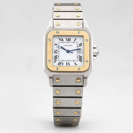 CARTIER, 'Santos', armbandsur, guld+stål, automatiskt uppdrag, datum ...