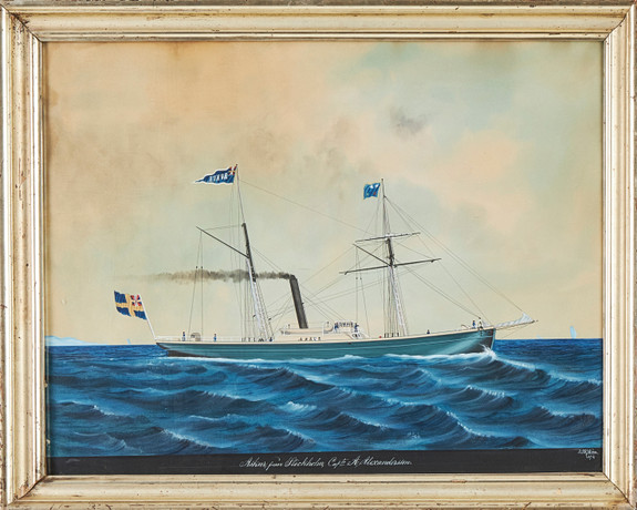 LARS PETTER SJÖSTRÖM. Ship portrait, depicting the freighter “Askur ...