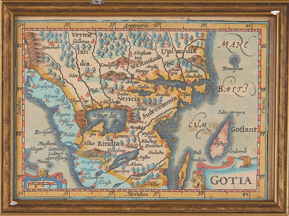 MAP. over Götaland (Gotia), from “La Geographie Racourcie”, by J ...