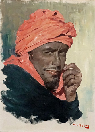 ANTONIO GODOY (1899-1973), olja på duk, Man i turban, signerad a. Godoy ...