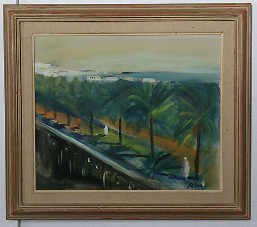 HANS RIPA. Oil on Board, Southern promenade, signed Ripa. Art ...