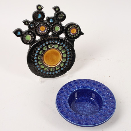 BRITT-LOUISE SUNDELL. Bowl and wall relief, 2 pieces, including “Kuli ...