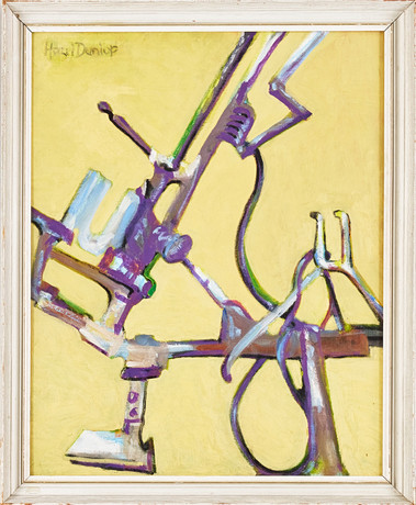 HAZEL BRUCE DUNLOP. (1911-2005) “Machinery”, signed, oil on panel. Art ...
