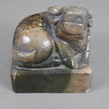 Large STONE STAMP - China, with figure of a buffalo. Asiatica - Auctionet