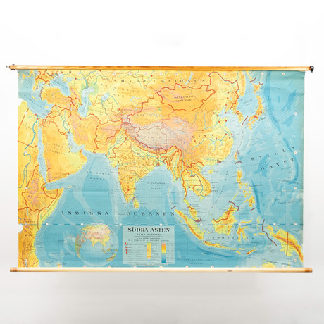 Color map of South Asia, 1958. Books, Maps & Manuscripts - Maps - Auctionet