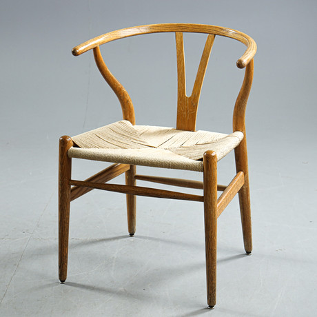 HANS J WEGNER. Stol, CH24, "Y-stolen", ek, flätad sits, Carl Hansen ...