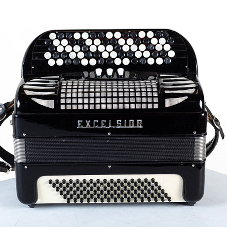 DRAGSPEL, 2-körigt, Excelsior. Samlarföremål - Musikinstrument - Auctionet
