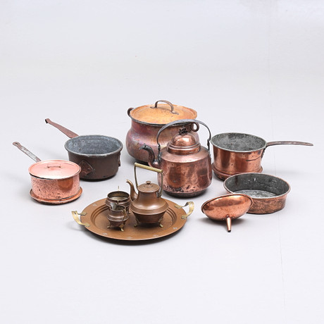 A set of 11 copper objects, 1800/20th century. Silver & Metals - Pewter ...