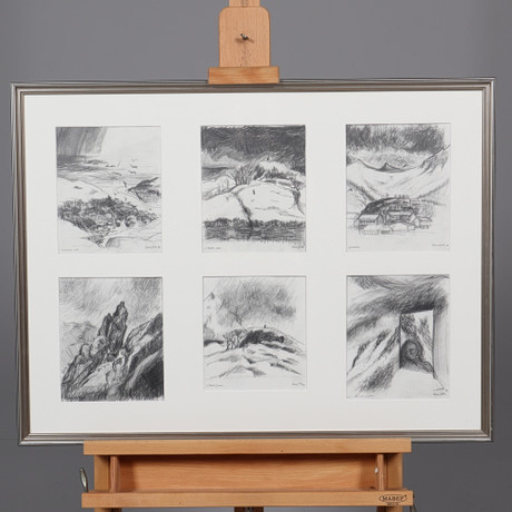 CHENNET JUHLIN. DRAWINGS 6 pieces in a common frame. Art - Drawings ...