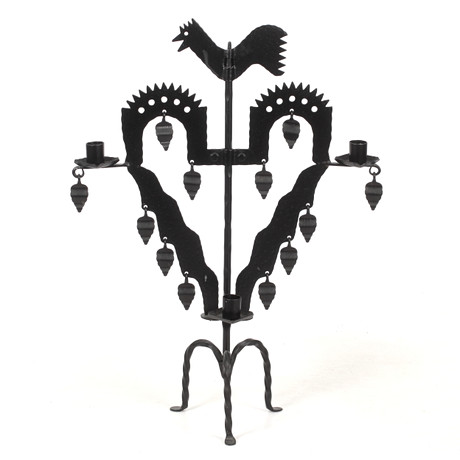 A 20th century wrought iron nap stick, Käck and Hedby Leksand. Lighting ...