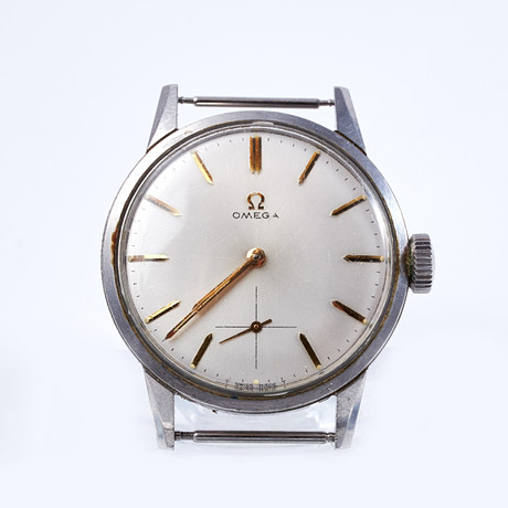 A wristwatch, Omega, manual, small seconds hand, steel, circa mid 20th ...