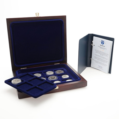 COMMEMORATIVE COINS, 13 PIECES, SILVER, THE OFFICIAL SILVER COIN OF ...