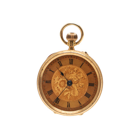 A LADIES 18CT GOLD ENGRAVED POCKET WATCH. Clocks & Watches - Pocket ...