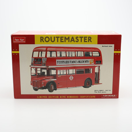 BILMODELL, SUN STAR, ROUTE MASTER, DUBBELDÄCKARE, 1/24. Leksaker ...
