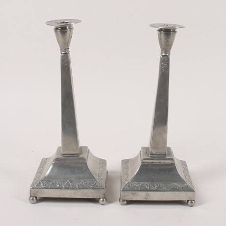 JENNY SAMUELSSON. a pair of tin candlesticks, Kuggeboda, 20th century ...