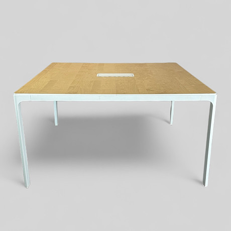 CONFERENCE TABLE, “Bekant”, 140 x 140 cm, birch veneer, white lacquered ...