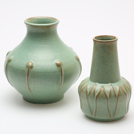 EWALD DAHLSKOG. Two glass ceramic vases, Bo faience, 20th century ...