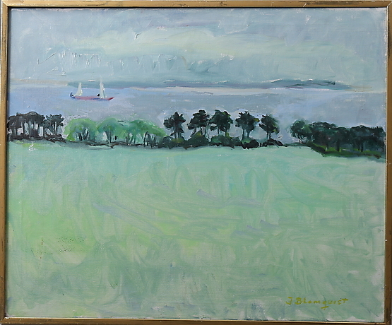 INGE BLOMQVIST. Sundet ved Ven, oil on canvas, signed I Blomqvist. Art ...