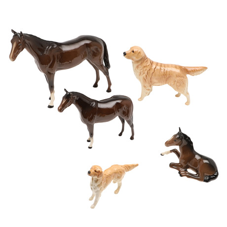 THREE ROYAL DOULTON AND TWO BESWICK DOGS. Ceramics & Porcelain ...