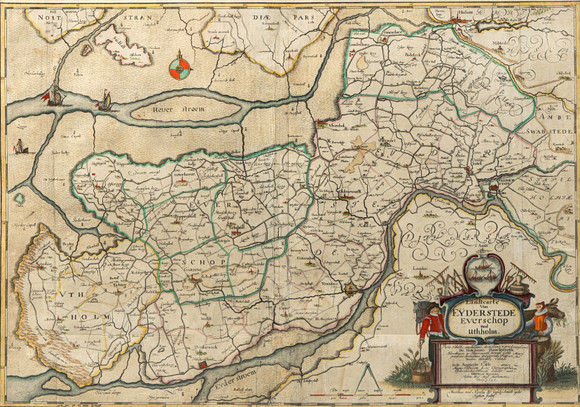 JOHANNES MEJER (1606-1674). Map of the Eiderstedt peninsula: Landtcarte ...
