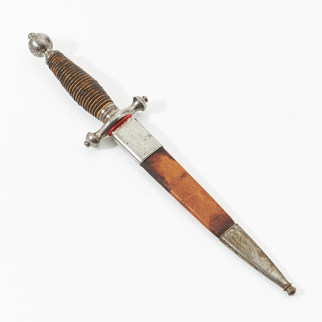 A Spanish dagger, second half of the 19th century, leather sheath with ...