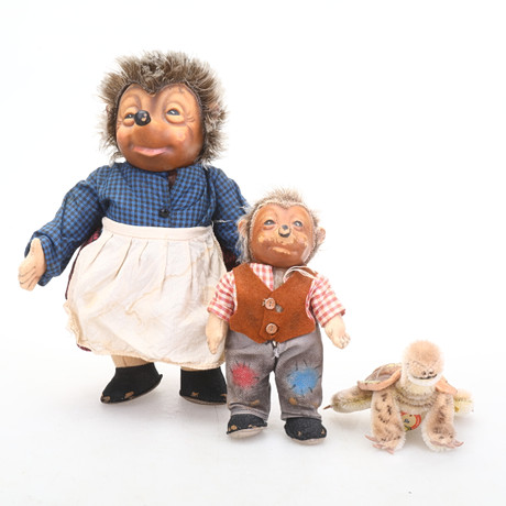 A set of three 'Micki' and 'Mecki' dolls, Steiff, Germany, 1950s/60s ...