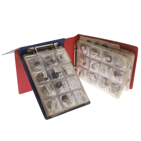 TWO ALBUMS OF WORLD COINS, THE MAJORITY SECOND HALF OF THE 19TH CENTURY ...