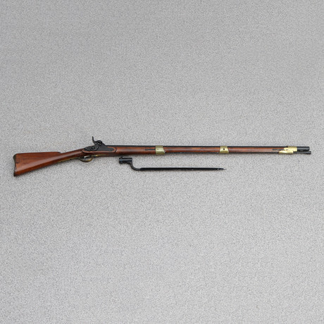 PERCUSSION LOCK RIFLE. Sweden, mid 19th century. Arm rifle with bayonet ...