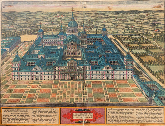 ABRAHAM ORTELIUS (1527-1598). Map of the monastery complex El Escorial ...
