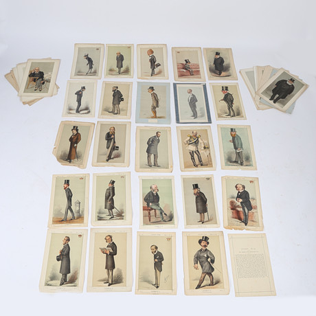 EN STOR SAMLING AV FEMTIO VANITY FAIR-TRYCK, FRÄMST SPION OCH APA ...