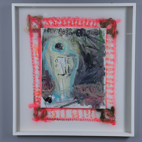 STEFAN LUNDGREN. (1968-). INVADER O ESPACIO - 1995. IN ARTIST FRAME ...