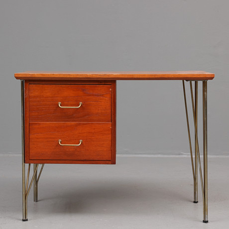 HEINRICH ROEPSTORFF. Skrivbord, teak och stål, 1950/60-tal, Danmark ...
