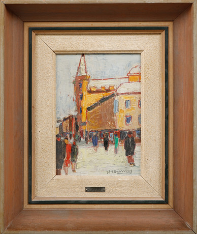 WILHELM HENNING. Göteborgsmotiv, olja på pannå, signerad. Konst ...